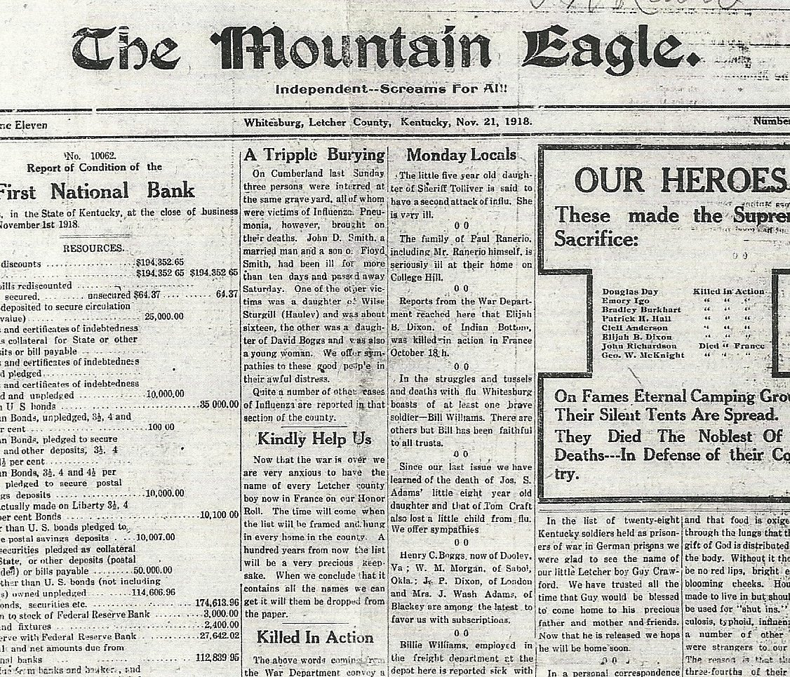 1918 Spanish Influenza Epidemic – Millions Die – Kentucky Kindred Genealogy