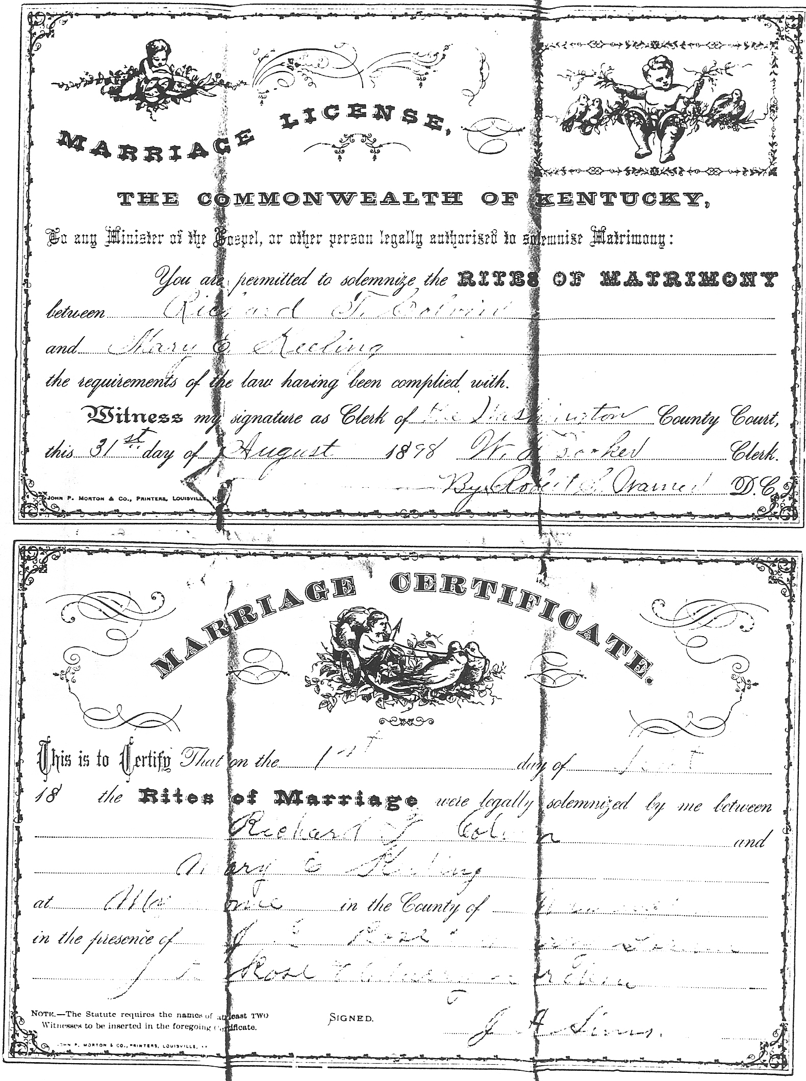 Richard T. Colvin – Mary E. Keeling 1898 Marriage – Kentucky Kindred ...