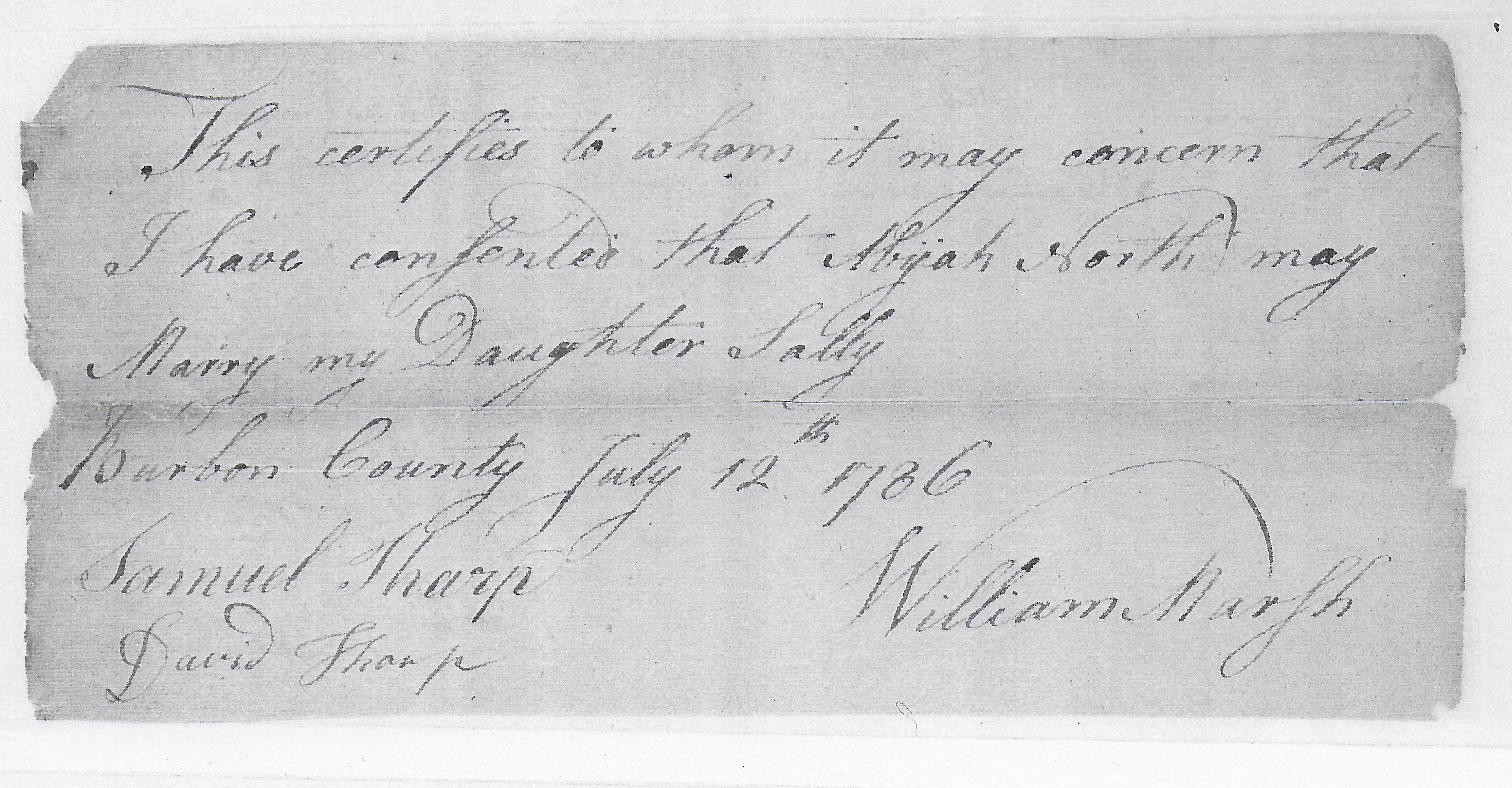 1786 Marriage of Abijah North and Sarah Marsh – Kentucky Kindred Genealogy