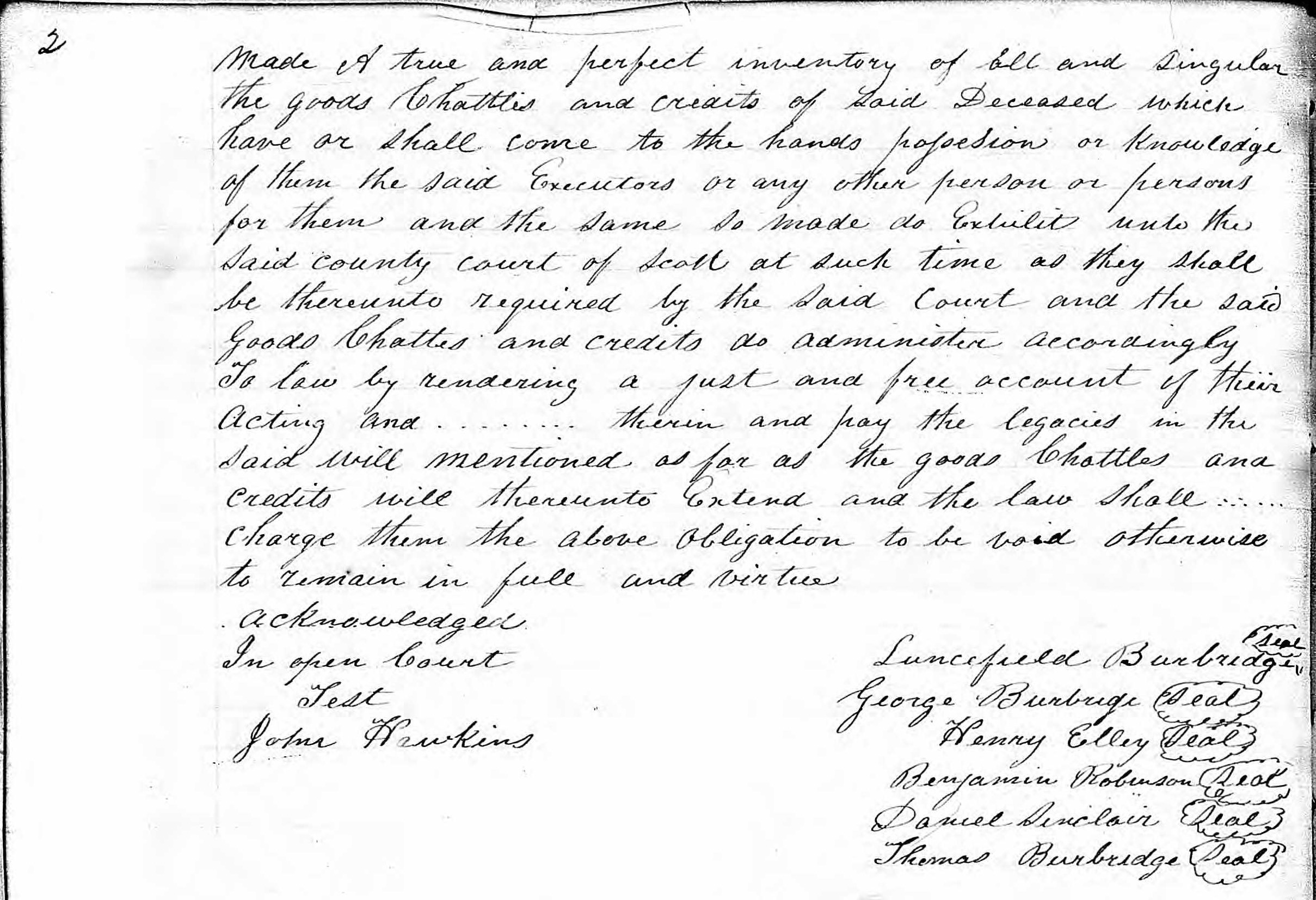 1794 Will of Thomas Burbridge of Scott County – Kentucky Kindred Genealogy