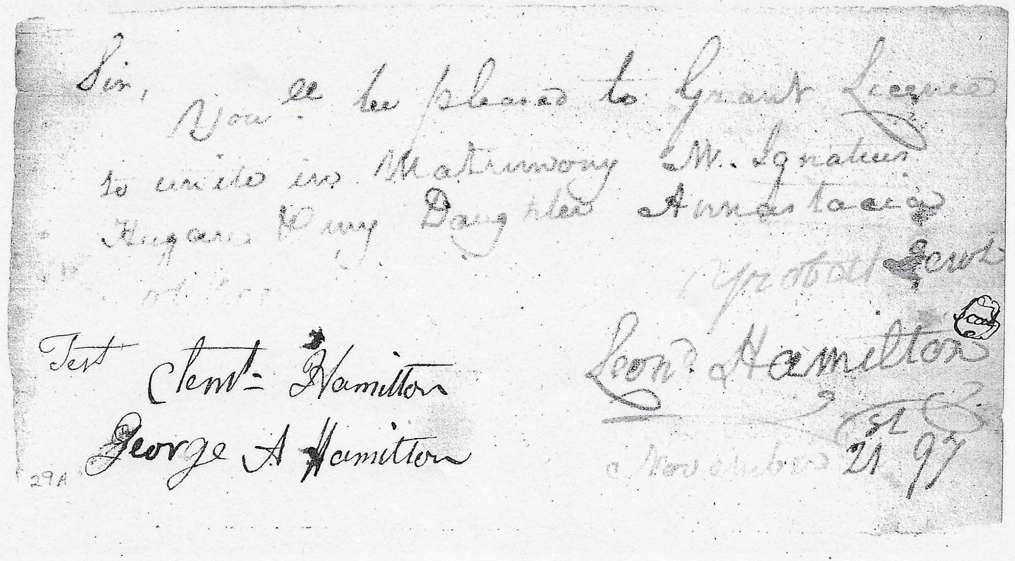 1797 Hagan – Hamilton Marriage Bond and Consent – Washington County ...