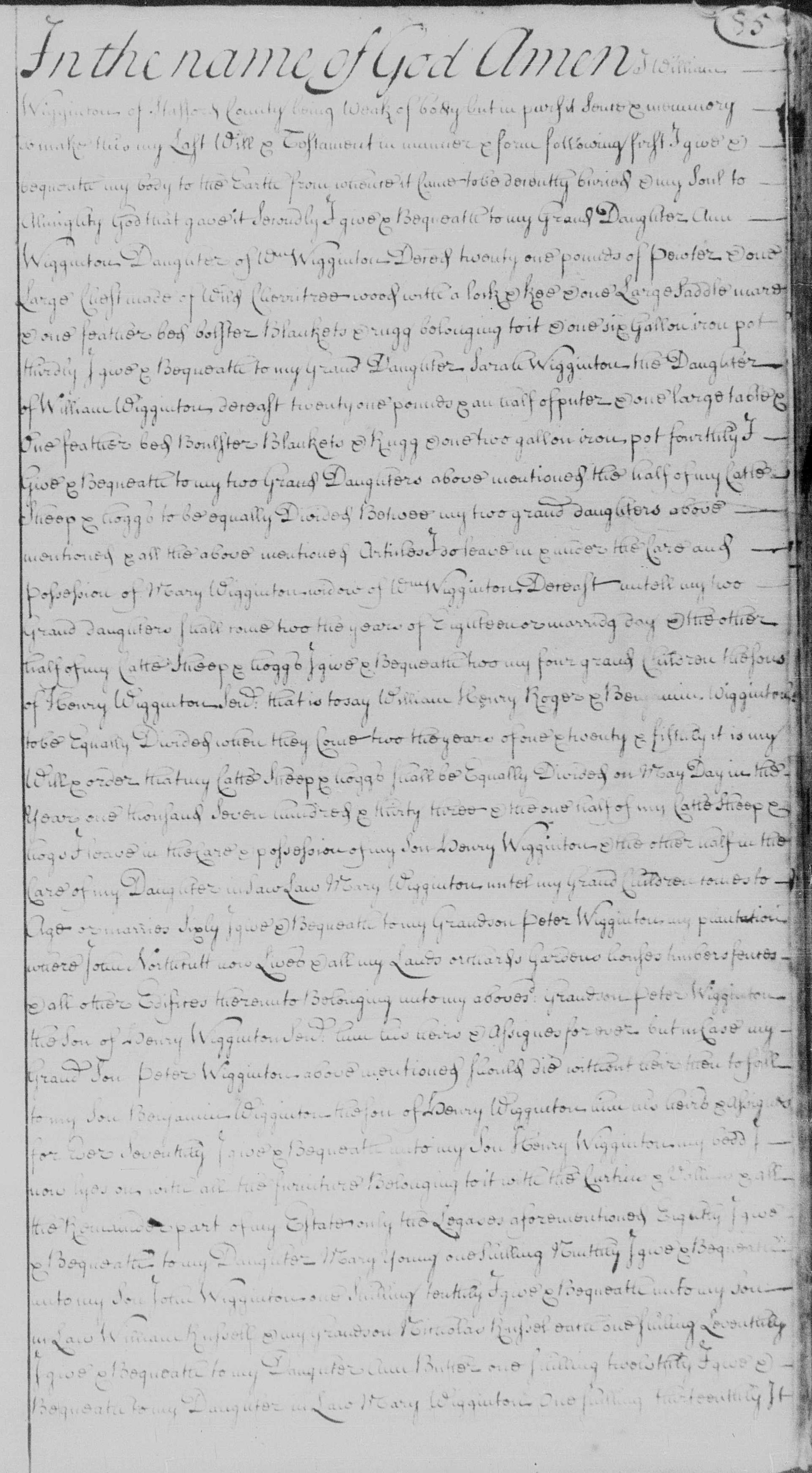 1732 Will of William Wigginton of Stafford County Virginia – Kentucky ...